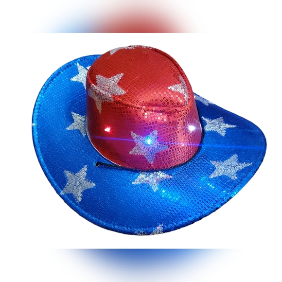 Way To Celebrate | Accessories | Patriotic Light Up Sequins Red White ...